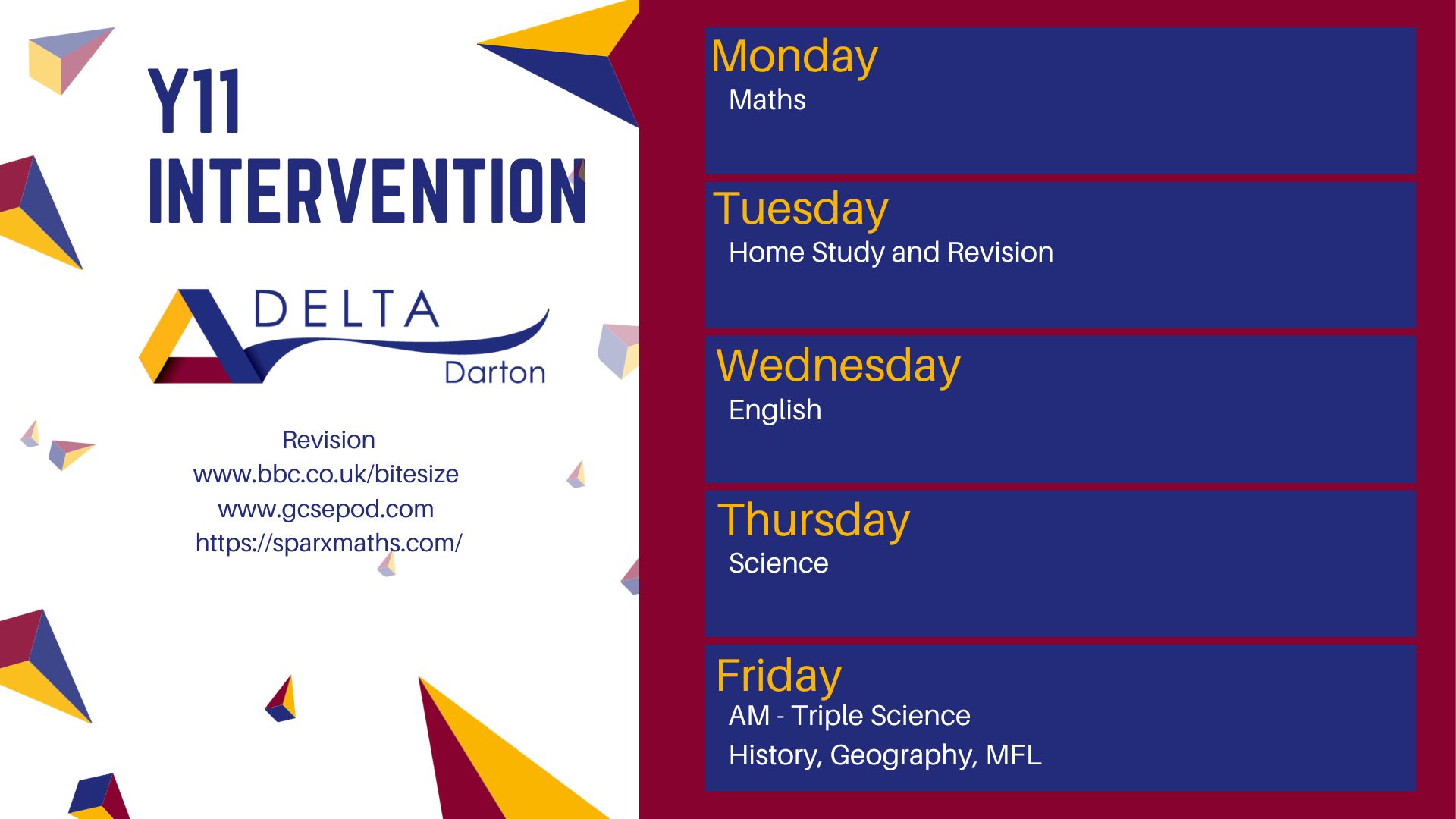 Year 11 Information - Darton Academy